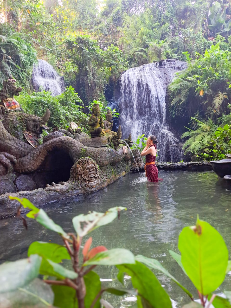 Purification Ceremony - Griya Beji Waterfall Bali